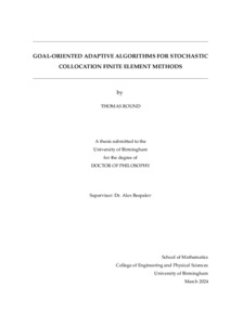 UBIRA ETheses - Goal-oriented adaptive algorithms for stochastic collocation finite element methods